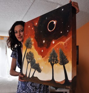 2 New Paintings of Solar Eclipses - Art by Cedar Lee