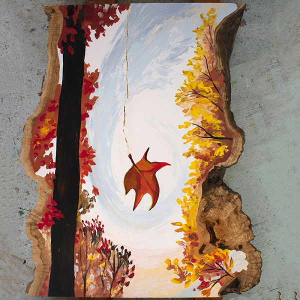 Painting on Live Edge Slabs | Art Commission Design Process | Acrylic ...