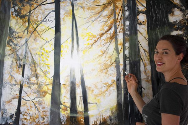 Large Scale Forest Art in Earth Tones | For Home or Office | Golden ...