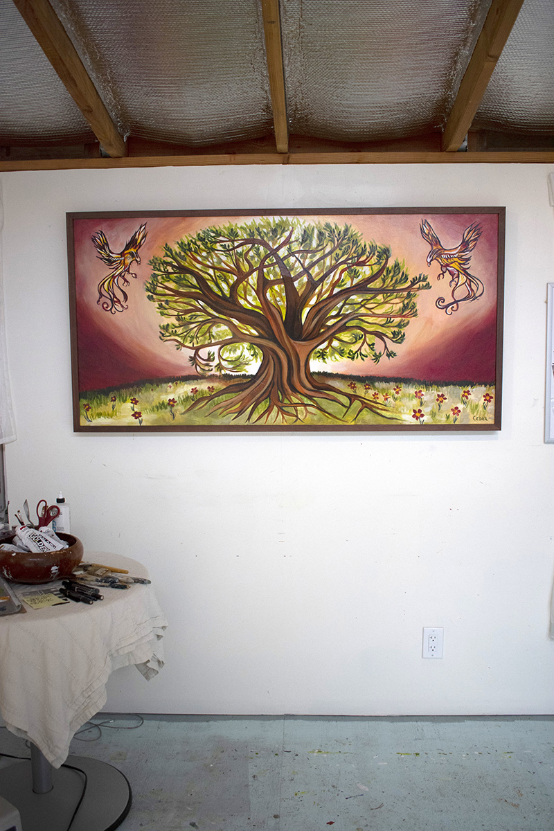 Tree of Life With Phoenixes & Wherever Light Is - Art by Cedar Lee