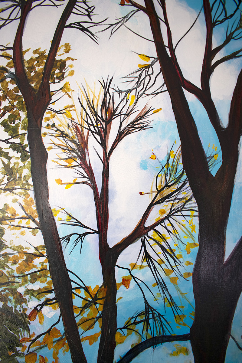 Brisk Day, Vivid Evening | Large-Scale Blue Trees Paintings - Art by ...