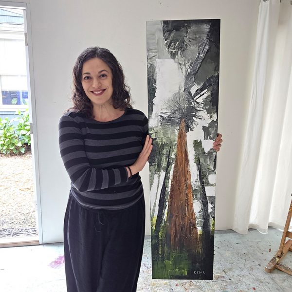 Art for a Narrow Wall | Semi-Abstract Redwood Forest Paintings - Art by ...